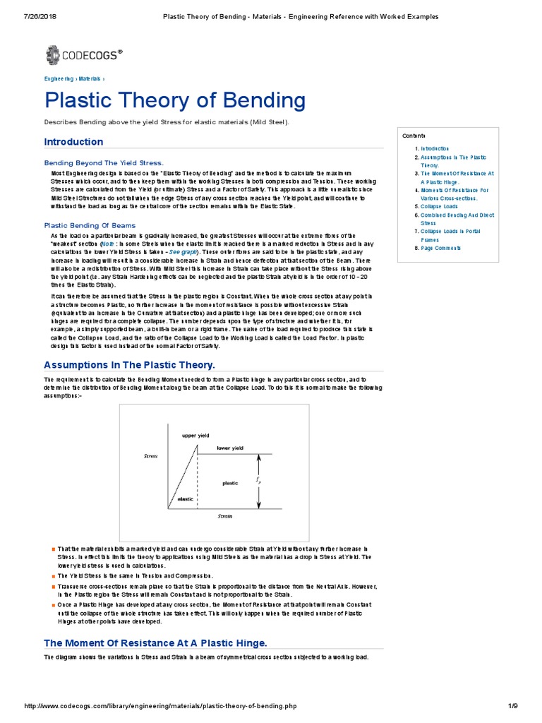 Plastic Bending Theory Explained | PDF | Bending | Plasticity (Physics)