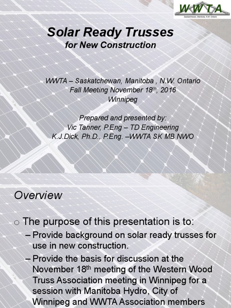 Solar Ready Trusses For Distribution R | PDF | Truss | Roof