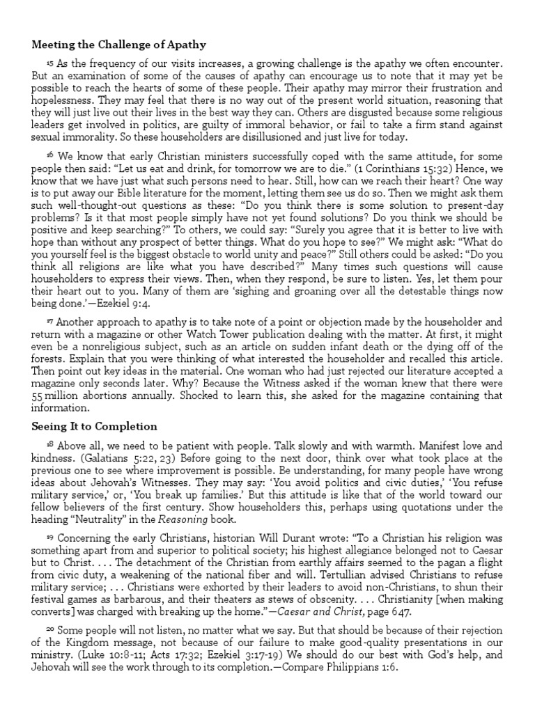 Meeting The Challenge of Apathy | PDF | Christian Denomination ...