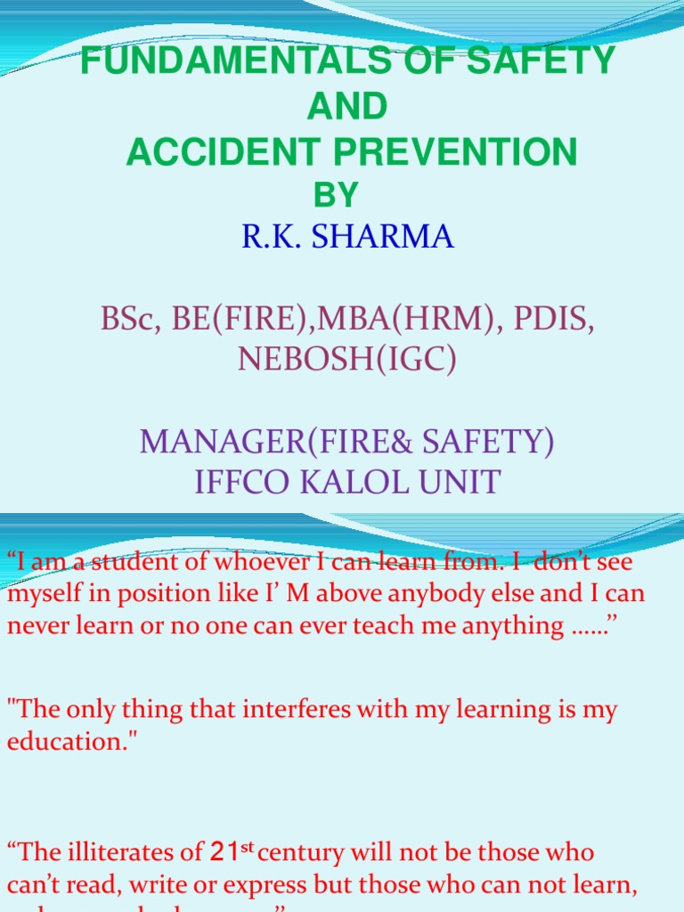 Fundamentals of Safety and Accident Prevention PDF | PDF | Hazards | Risk