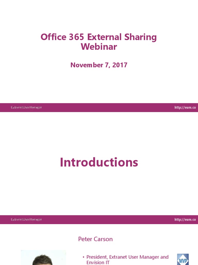Office 365 External Sharing Webinar Guide | PDF | Office 365 | Share Point