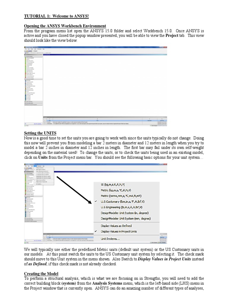 ANSYS Axial Bar Tutorial | PDF | Yield (Engineering) | Strength Of ...