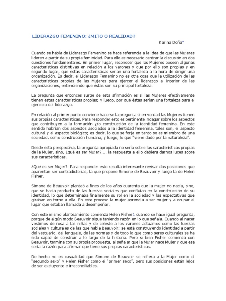 2014-10-092014027liderazgo Femenino, Mito o Realidad | PDF ...