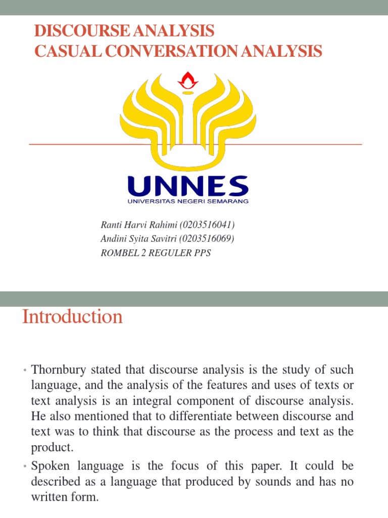 Discourse Analysis Casual Conversation Analysis | PDF | Communication ... Discourse Analysis Casual Conversation Analysis | PDF | Communication ...
