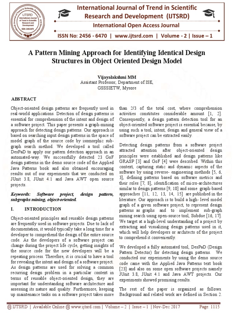 A Pattern Mining Approach For Identifying Identical Design Structures In Object Oriented Design