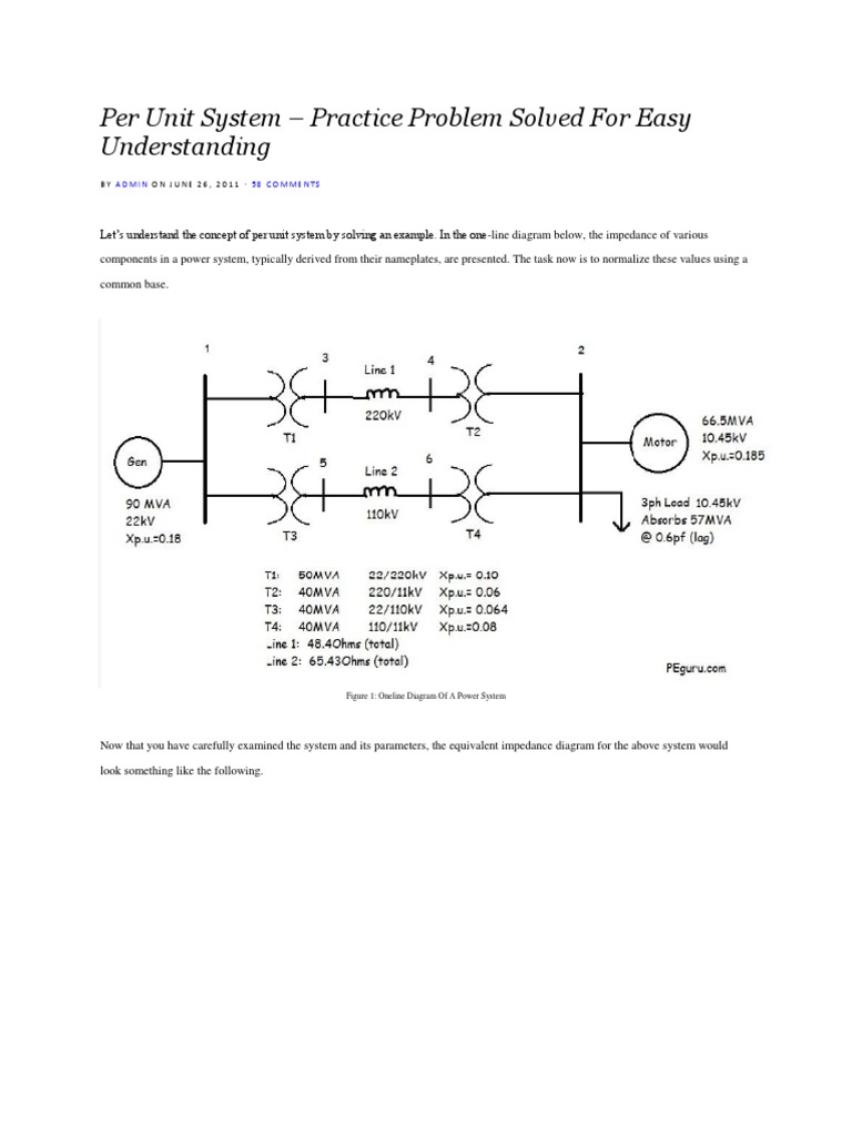 Per Unit System - Practice Problem Solved For Easy Understanding | Download Free PDF ...