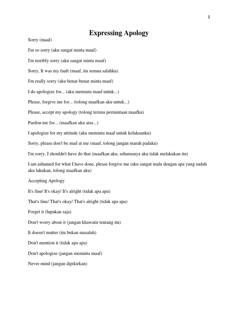 Expressing Apology Kelas 7 SMP | PDF
