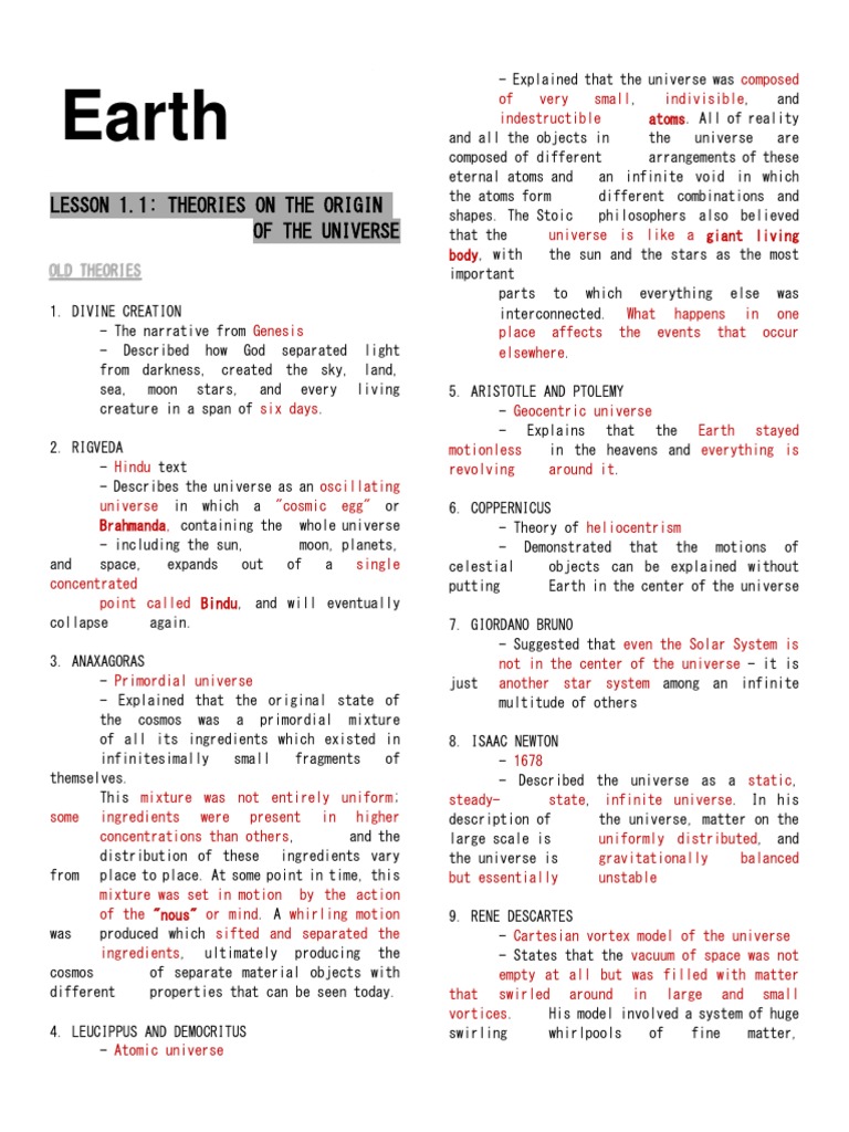 Earth Science Notes | PDF | Rock (Geology) | Formation And Evolution Of ...