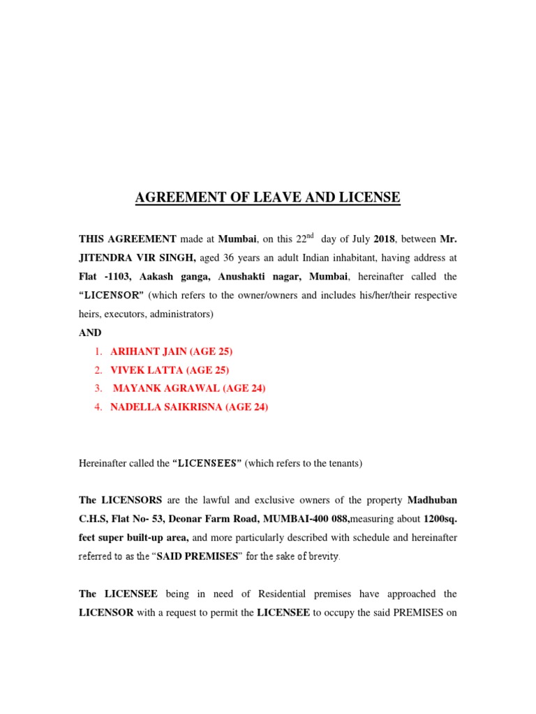 House Agreement - Real Agreement | PDF | License | Landlord