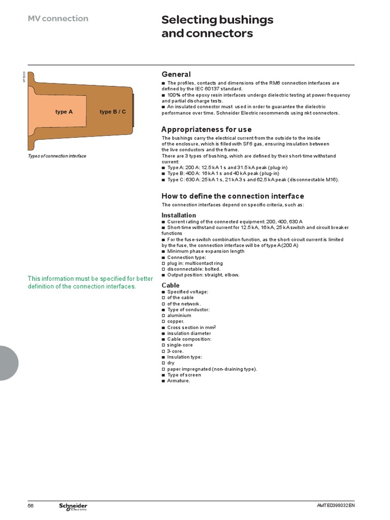 Selecting Bushings and Connectors: MV Connection | PDF | Electrical ...