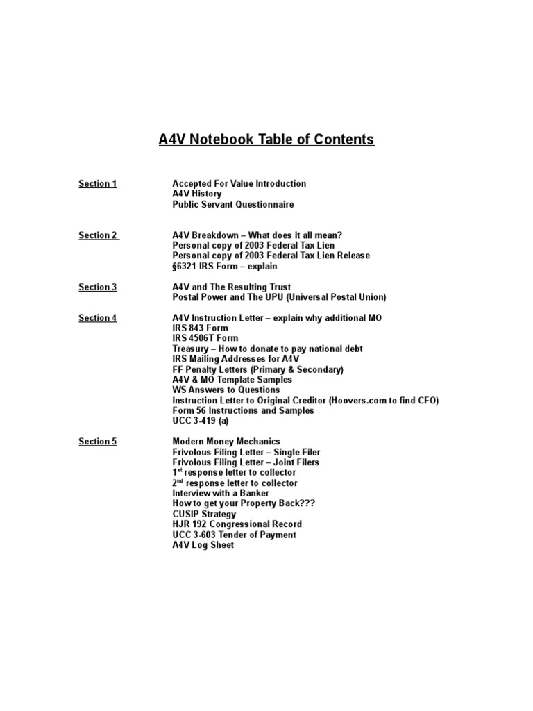 A4V Process Guide and Resources | PDF | Tax Lien | Internal Revenue Service