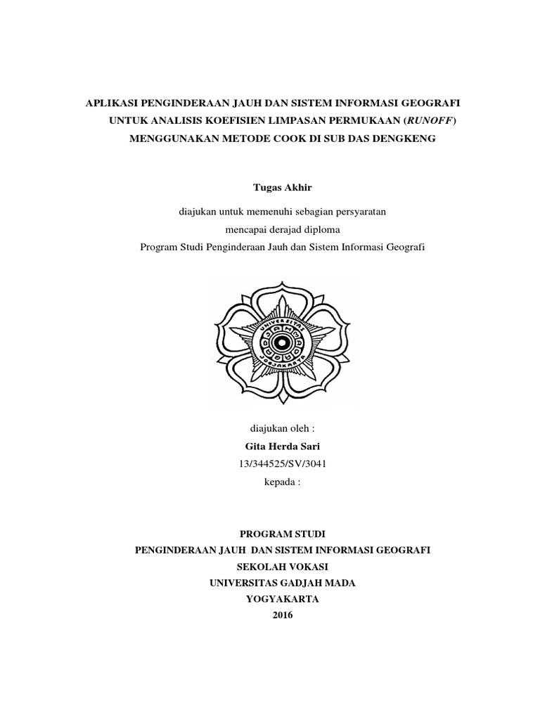 Apl PJ Dan SIG Untuk Analisis Koefisien Limpasan Permukaan Runoff ...