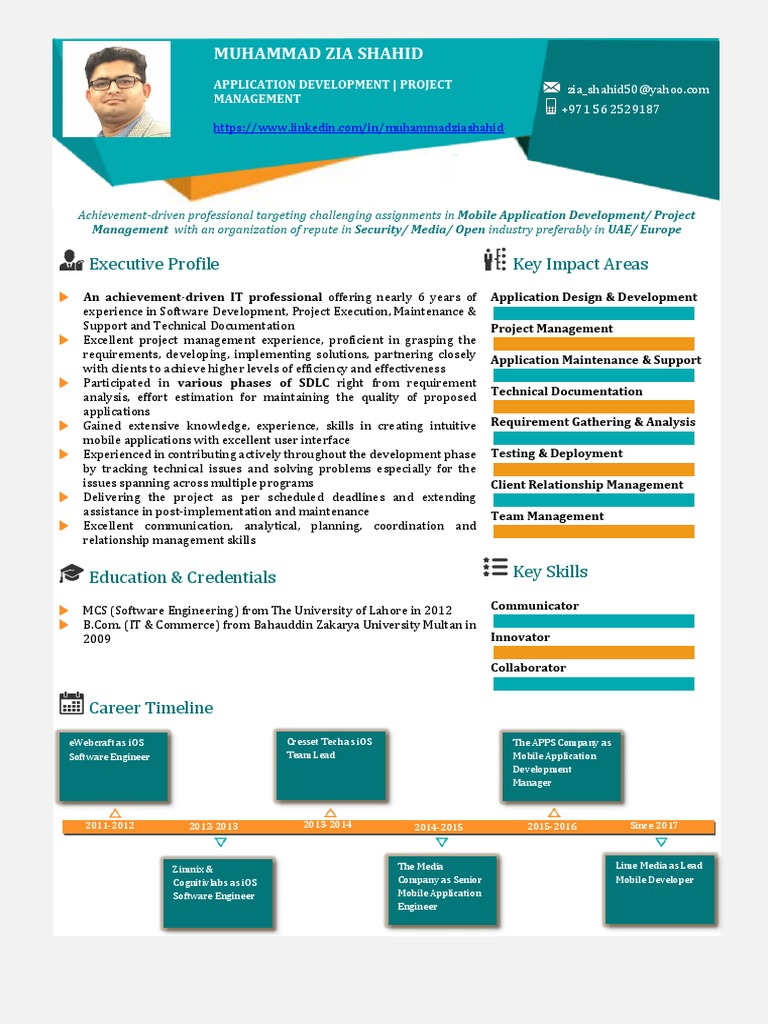 Zia CV | PDF | Software Development | Mobile App