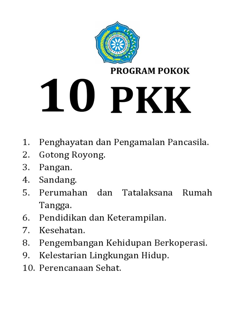 10 Program Pokok PKK | PDF