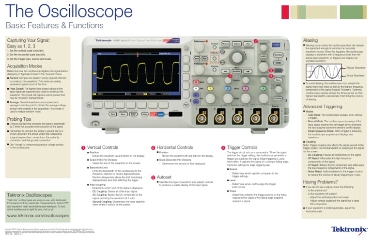 Tektronix - Oscilloscopes - Basic Features and Functions | PDF ...