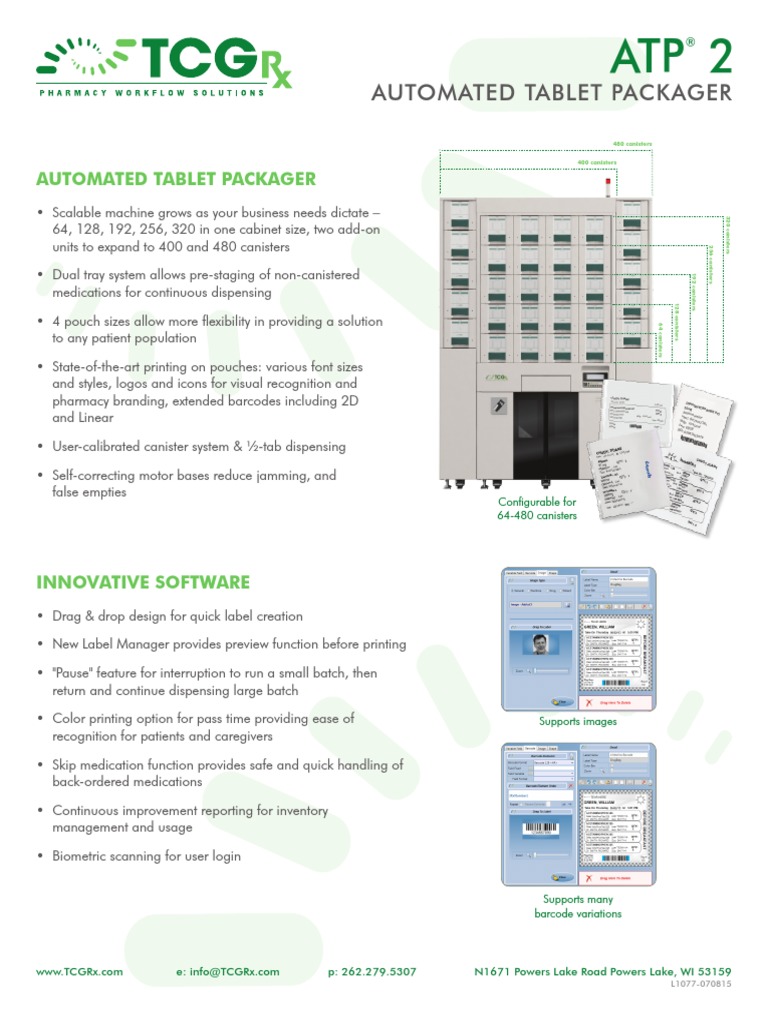 TCGRX ATP2 SellSheet | PDF | Barcode | Areas Of Computer Science