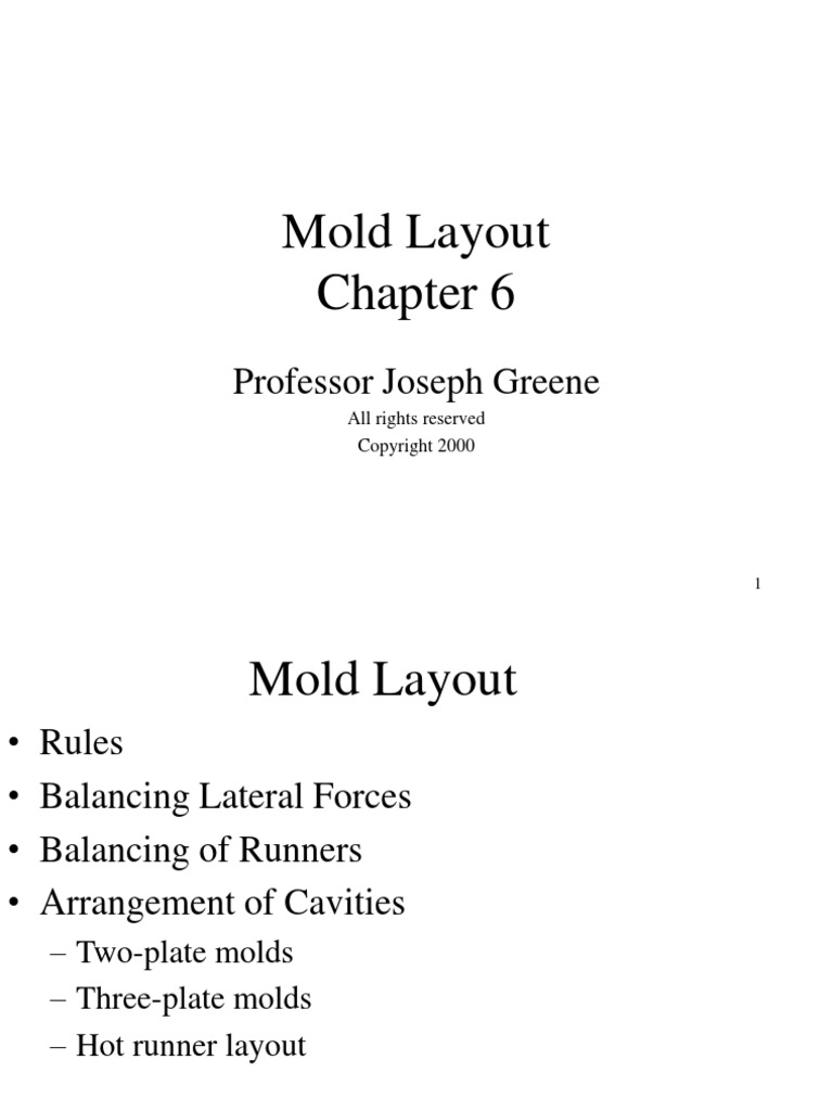 Mold Layout: Professor Joseph Greene | PDF | Screw | Mechanical Engineering