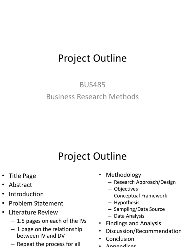 Business Research Methods Project Outline | PDF | Career & Growth | Art