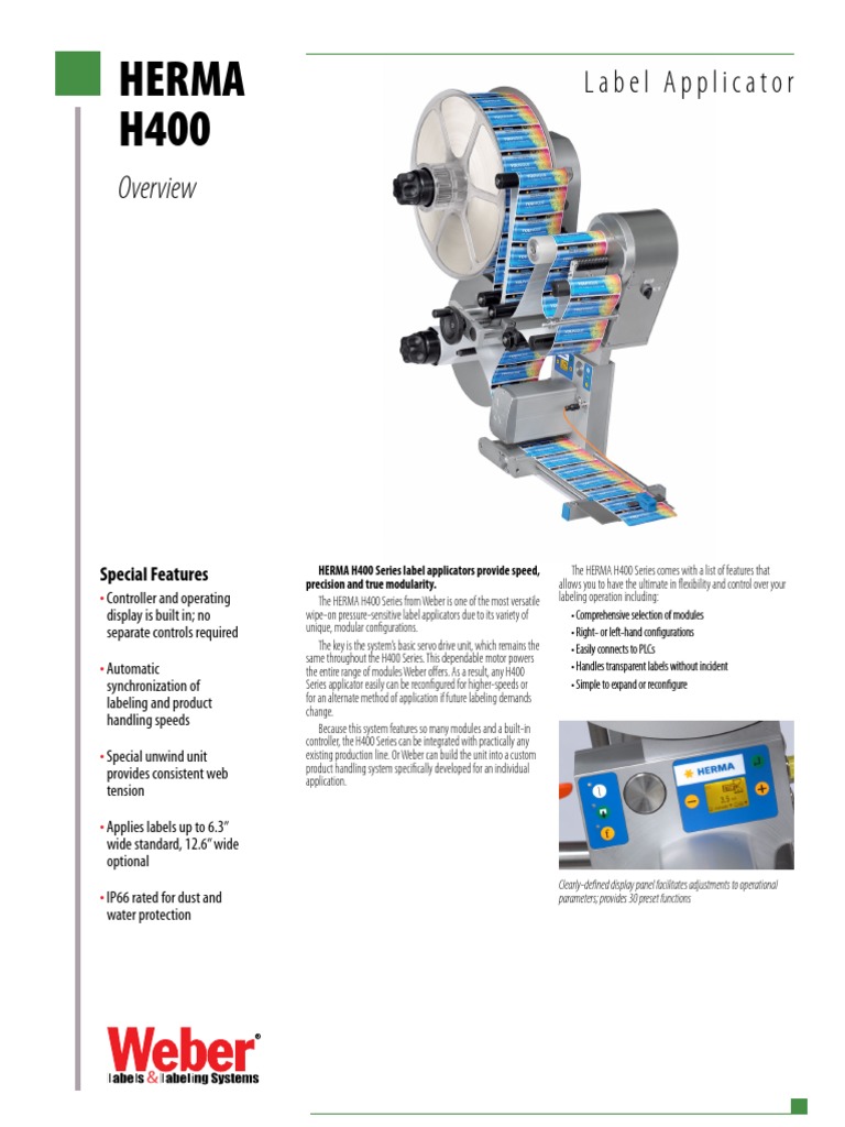 Herma h400 Label Applicator | PDF | Modularity | Programmable Logic ...