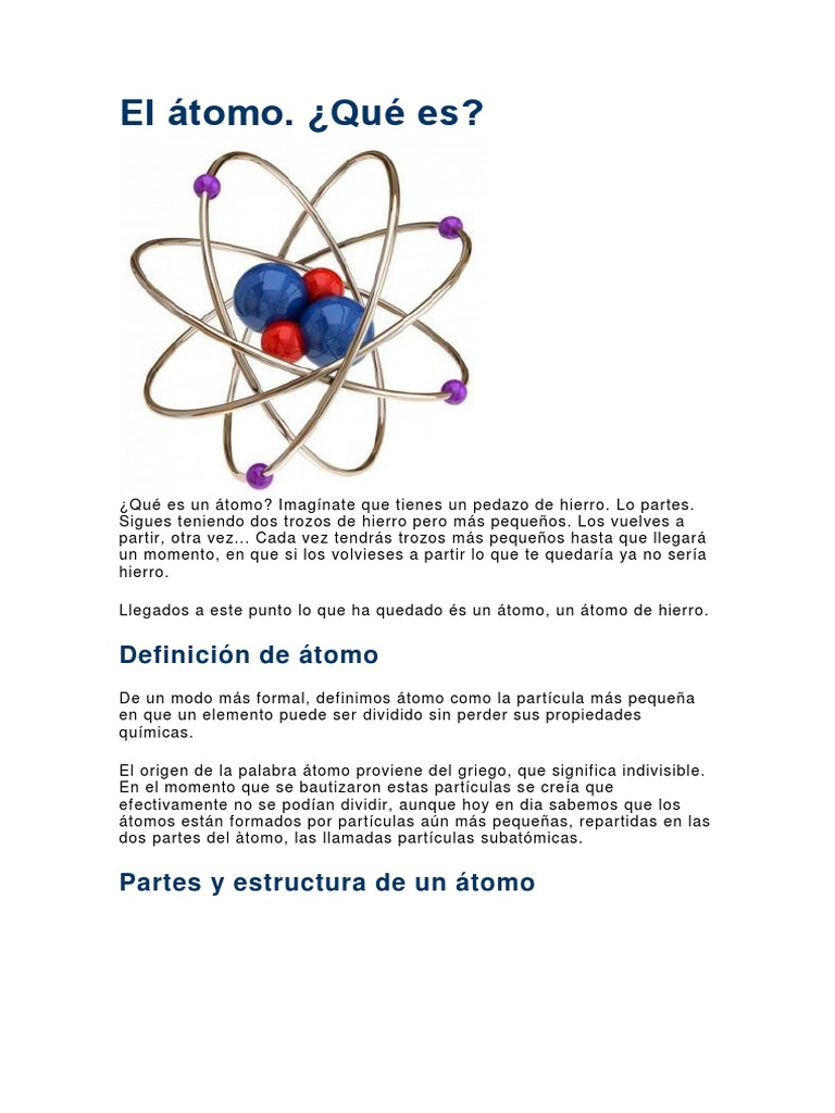Átomo | PDF | Átomos | Núcleo atómico