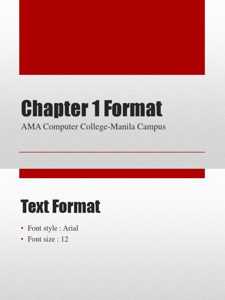 Chapter 1 Format | PDF