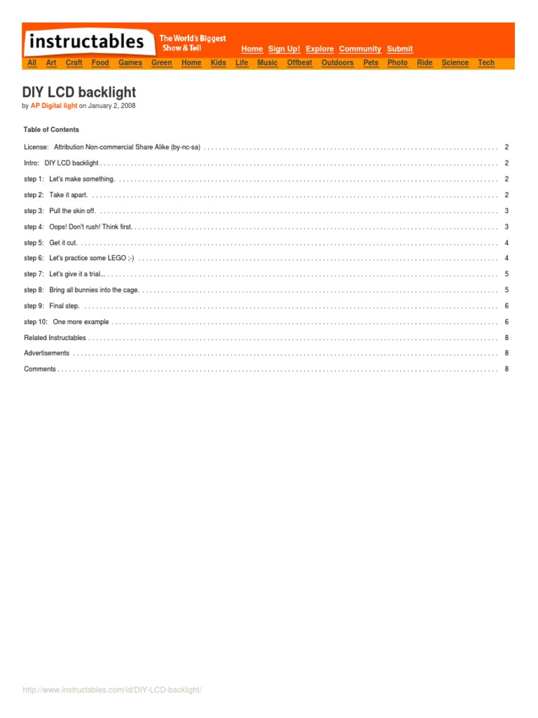 DIY - Add Backlight To LCD | PDF | Light Emitting Diode | Liquid ...