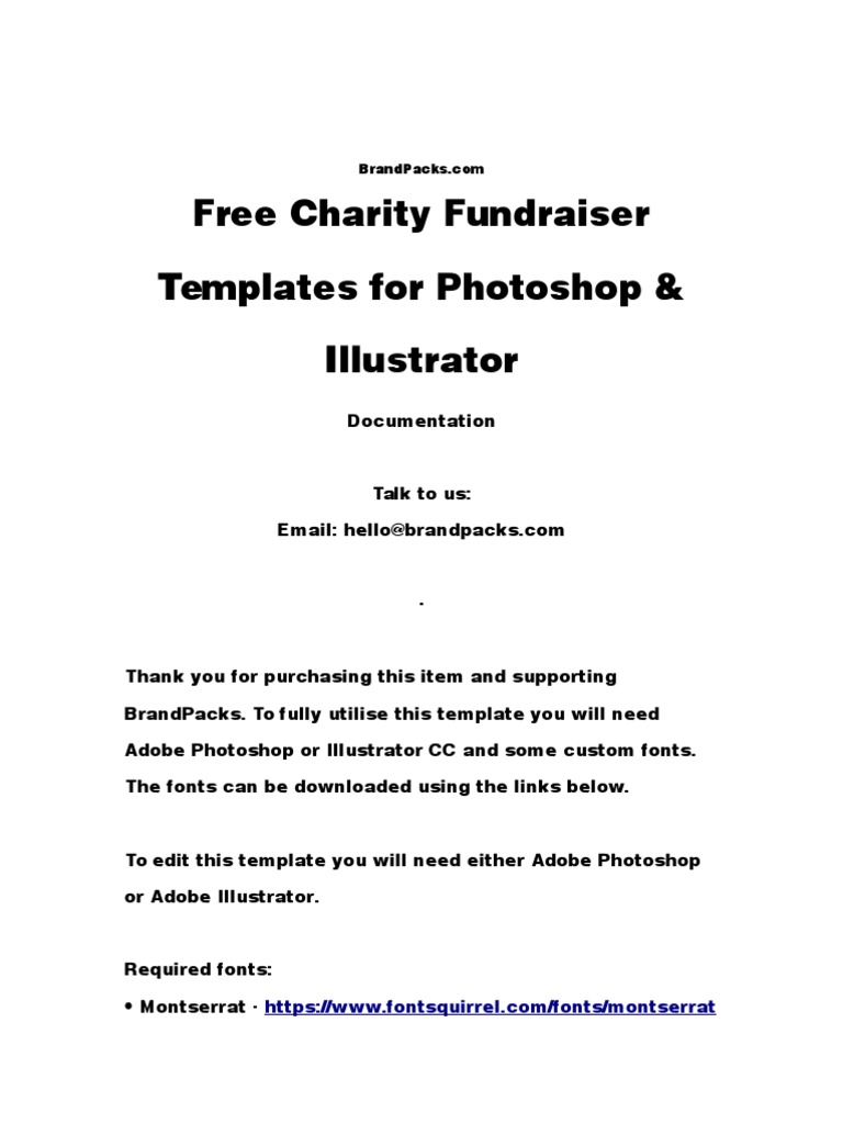 Free Charity Fundraiser Templates For Photoshop & Illustrator | PDF