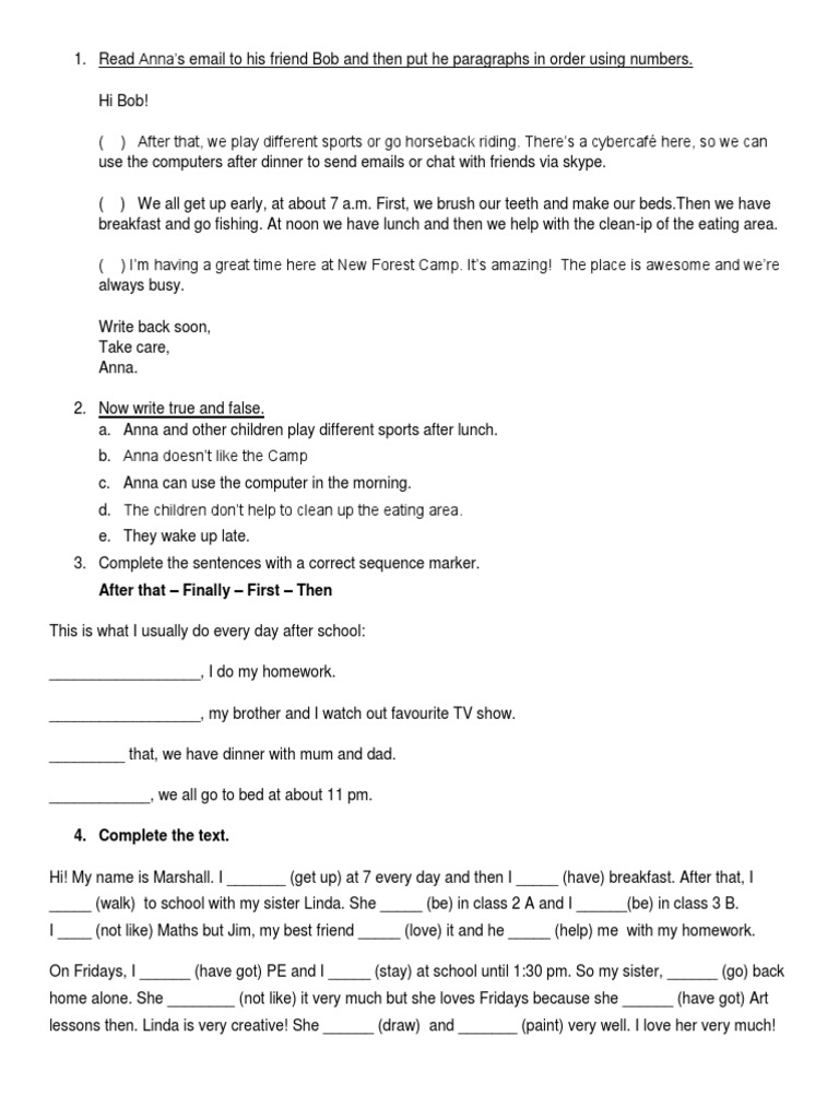 After That - Finally - First - Then | PDF | Language Arts & Discipline