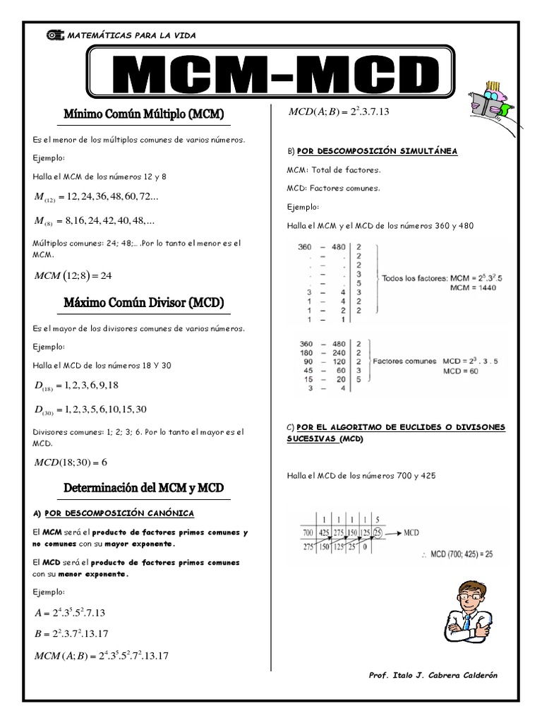 Propiedades Del MCM-MCD | Matemáticas discretas | Teoría de los números