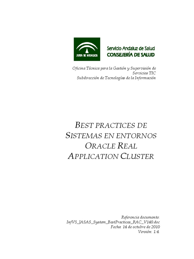 Best Practices Oracle Rac Pdf Grupo De Computadoras Oracle Corporation