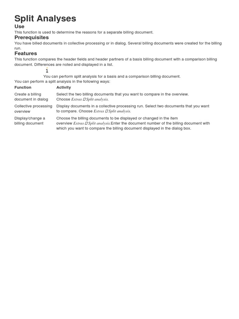Billing Document Split Analysis | PDF | Business
