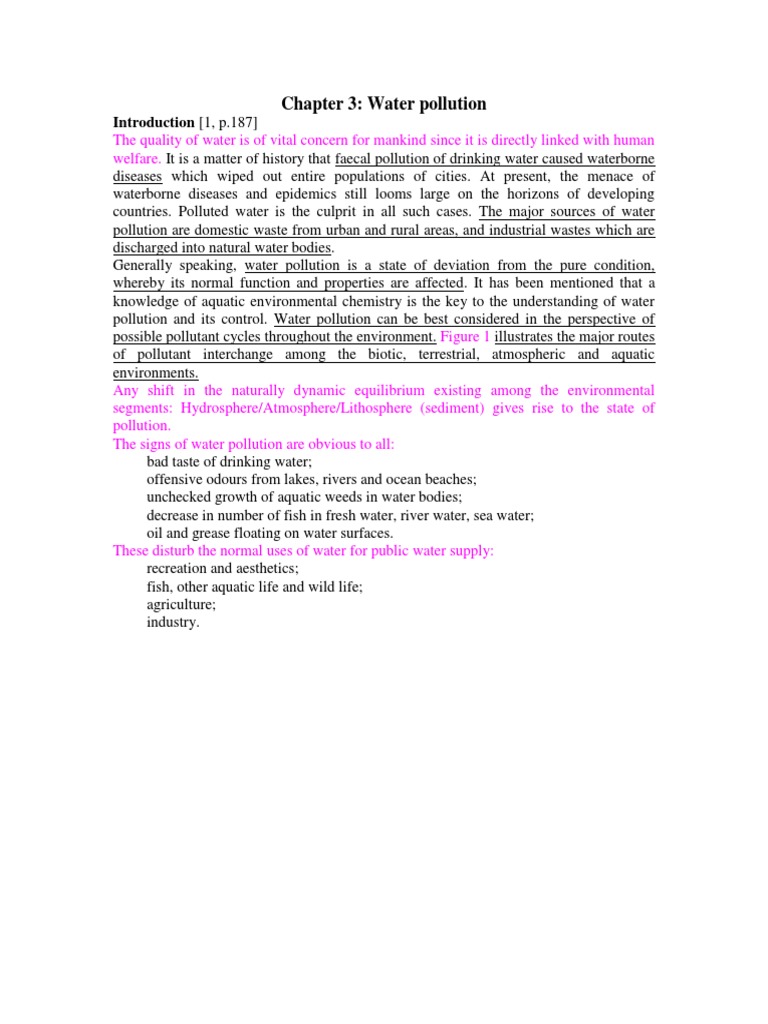 Chapter 3: Water Pollution: Introduction (1, p.187) | Download Free PDF ...