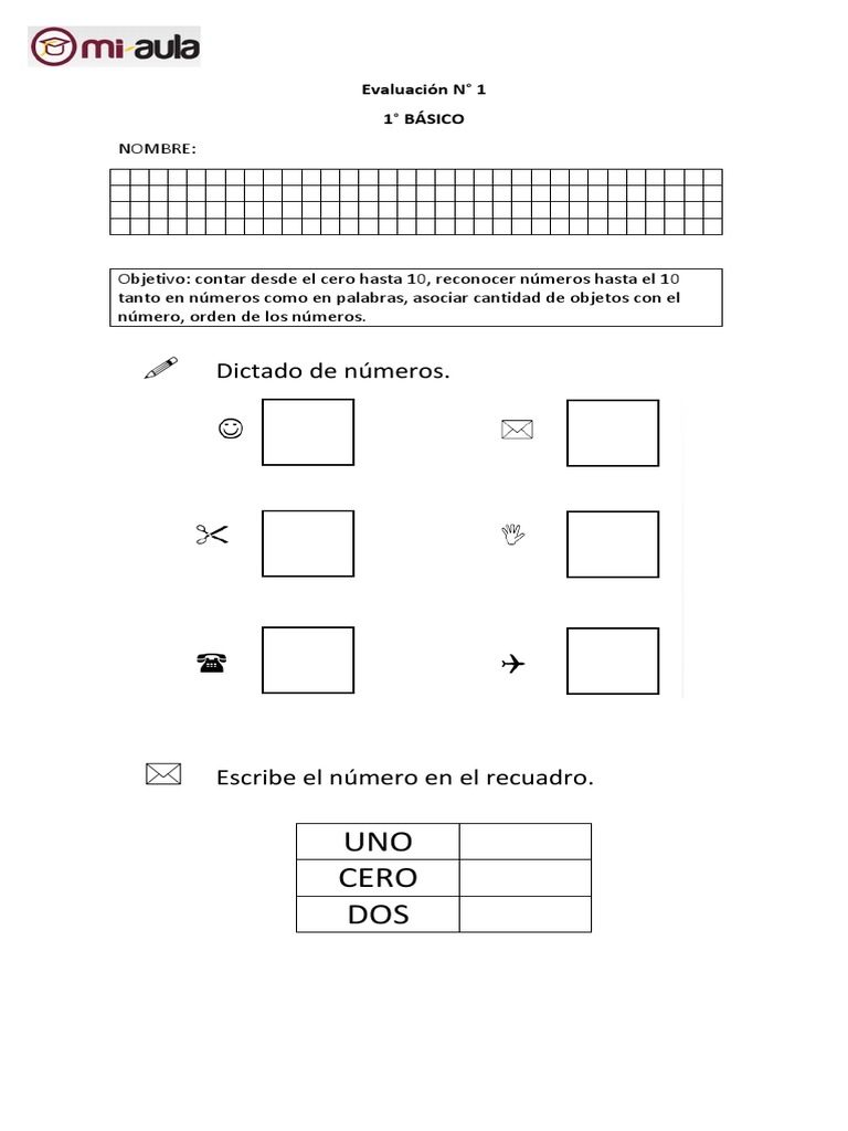 Prueba Numeros Del 1 Al 10