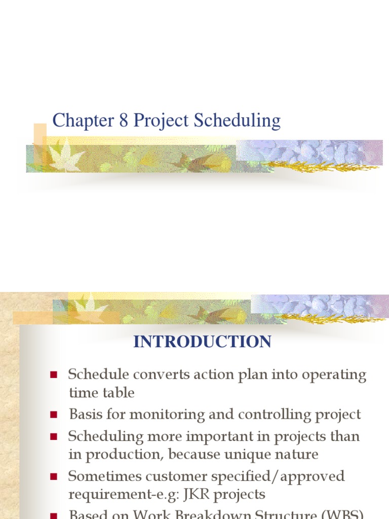 Chapter 8 Project Scheduling | PDF | Operations Research | Projects