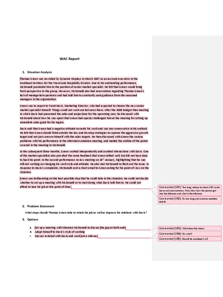 WAC Report: 1. Situation Analysis | PDF | Psychology | Cognition
