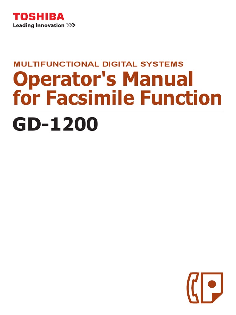 Operator's Manual For Facsimile Function: Multifunctional Digital Systems | PDF | Fax | Telephone