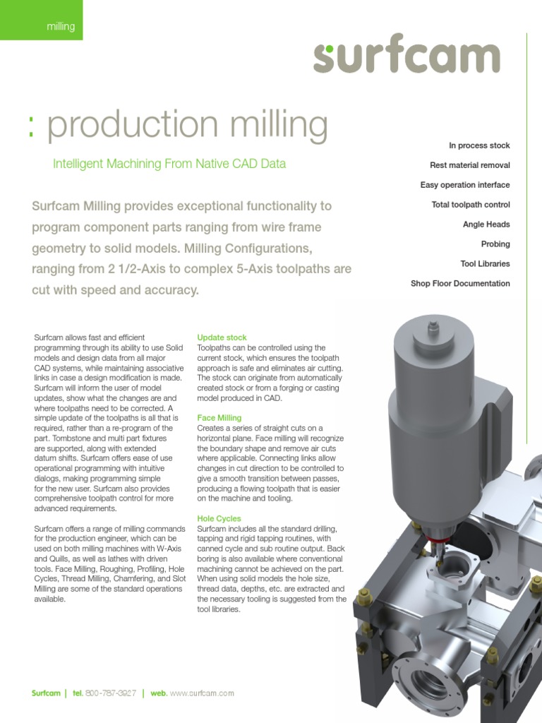 Production Milling SURFCAM | PDF | Machine Tool | Computer Aided Design