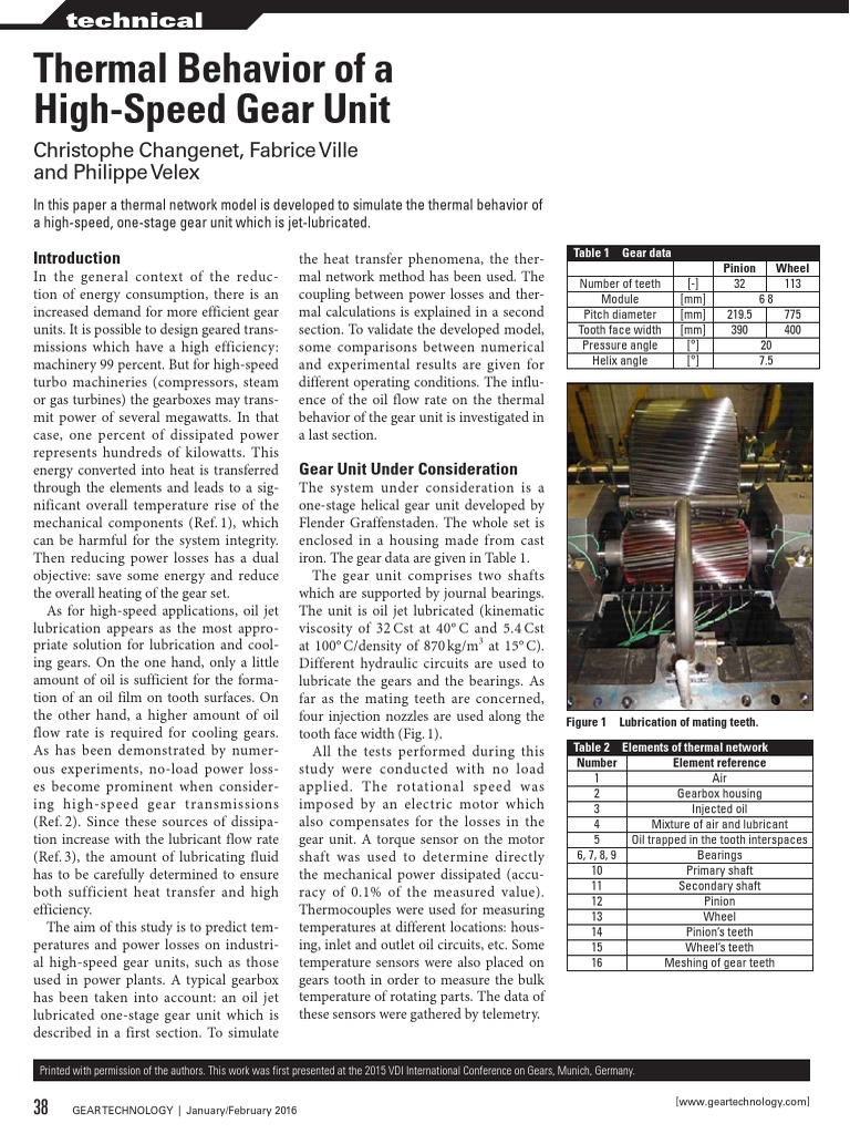 Thermal Modeling of High-Speed Gears | PDF | Gear | Thermal Conduction