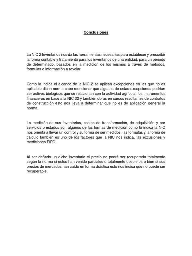 Resumen Nic 2 | PDF