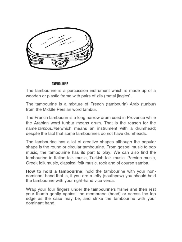 How To Hold A Tambourine Hold The Tambourine With Your Non | Download ...