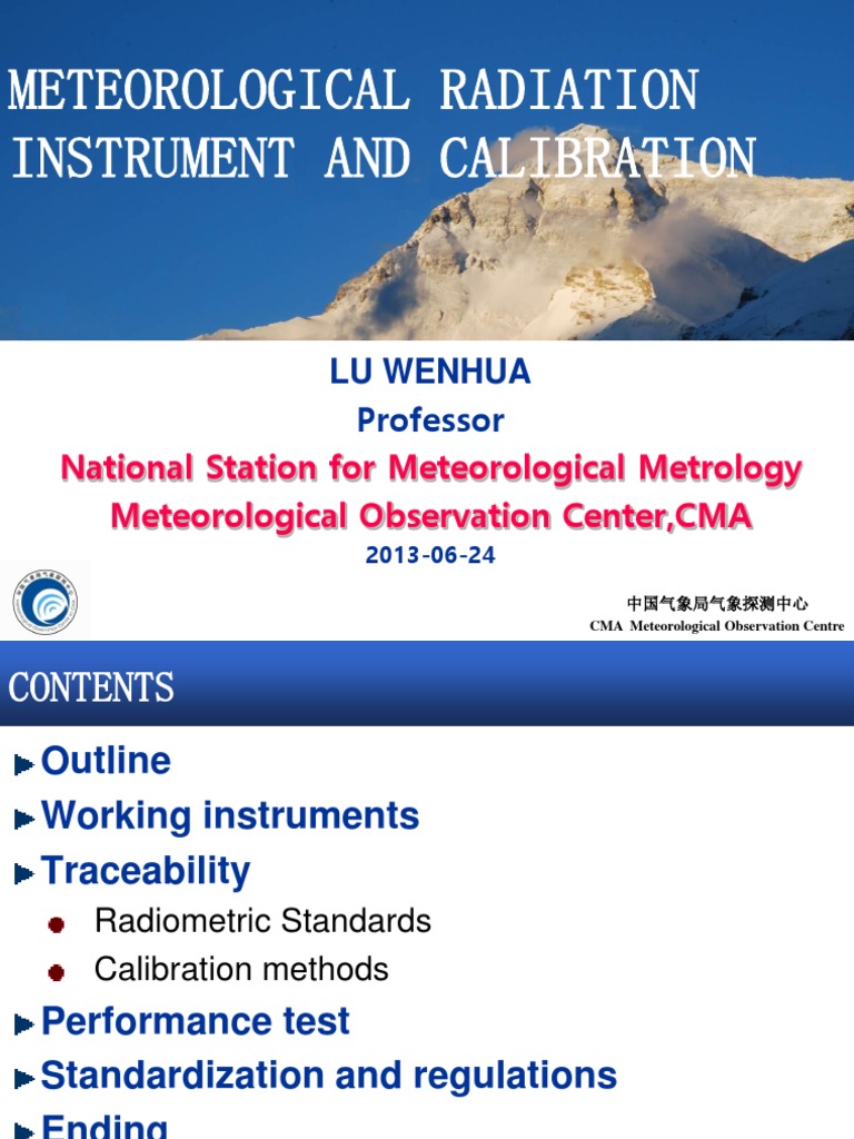 Meteorological Radiation Calibration Guide | PDF | Ultraviolet ...