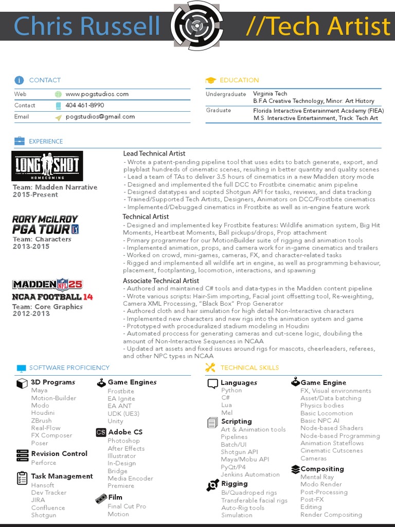 Russell, Chris - Tech Artist (2018) - v2 | PDF | Computing | Software