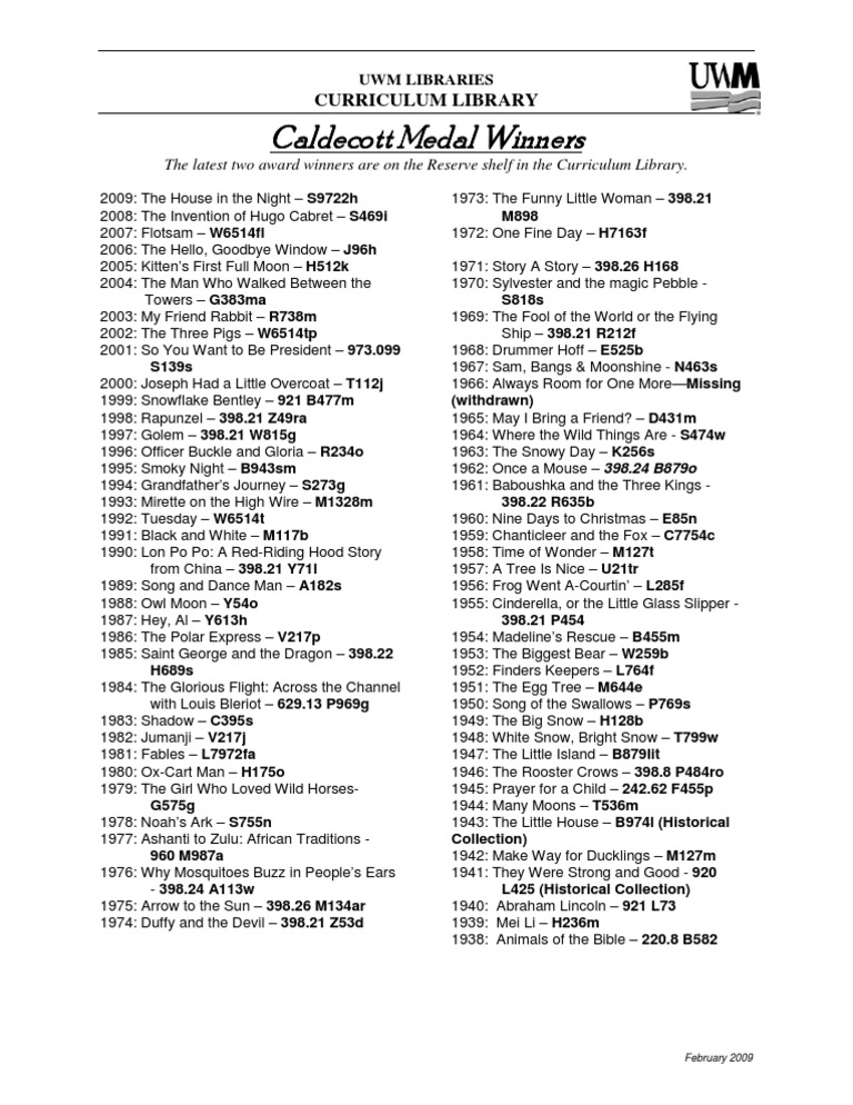 Caldecott Winners | PDF | Art