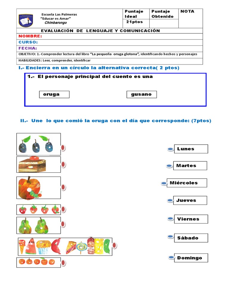 La Pequeña Oruga Glotona | PDF
