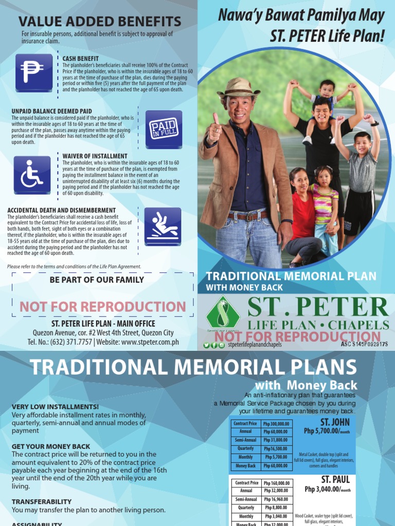 St. Peter Life Plans With Money Back | PDF | Money | Financial Services