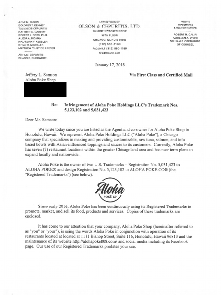 Trademark Infringement Letter | PDF