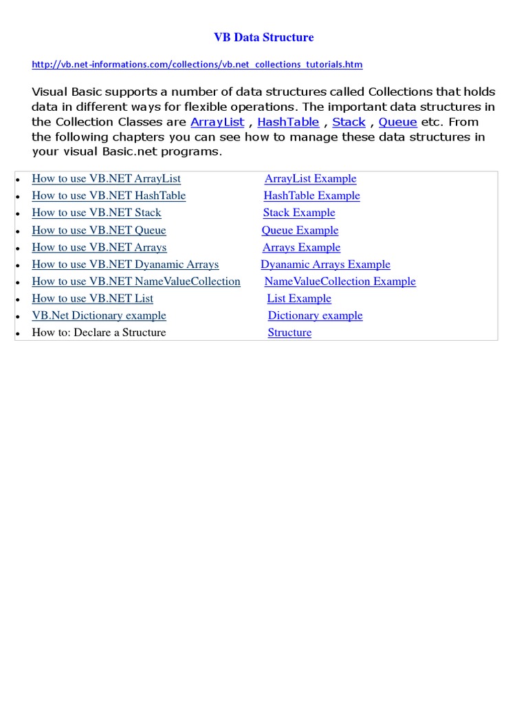 Vb Data Structure Pdf Array Data Type Queue Abstract Data Type