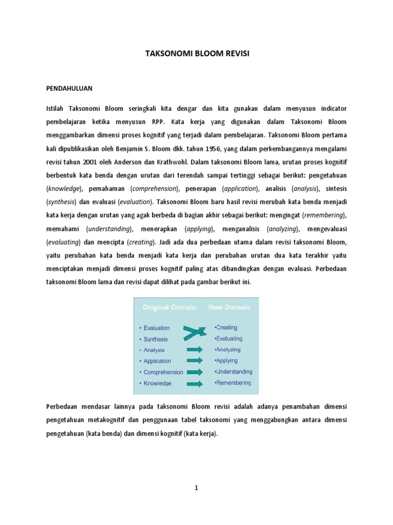 Dimensi Proses Kognitif Pada Taksonomi Bloom | PDF