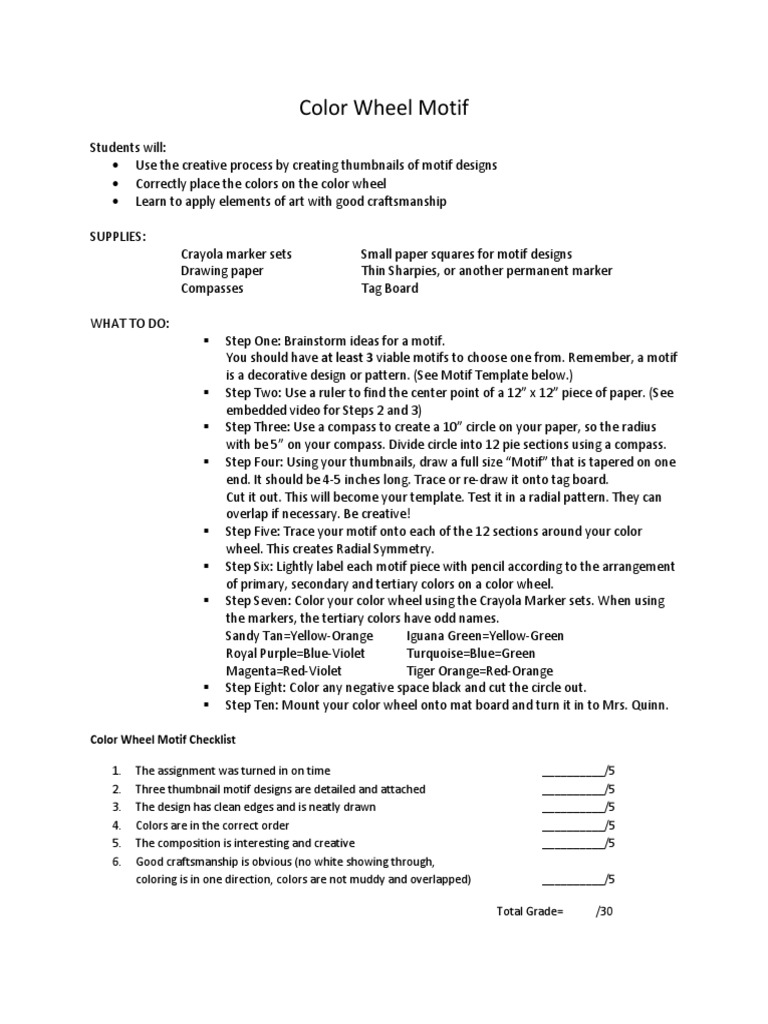 Color Wheel Motif | PDF | Teaching Mathematics | Nature