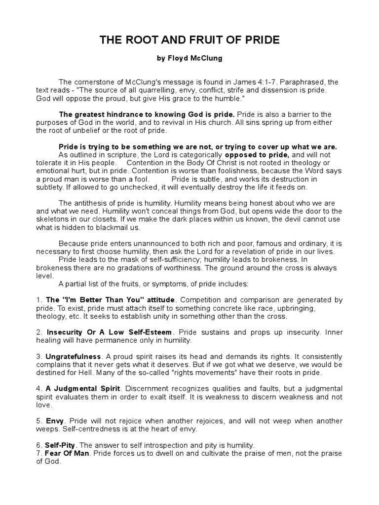 Pride | PDF | Humility | Pride